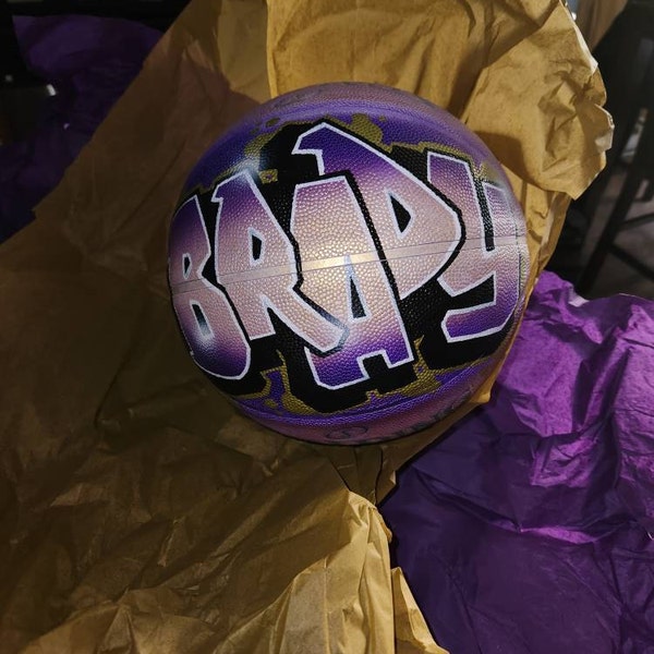 Custom Basketball With Name - Hand-painted, Colorful Design - Etsy