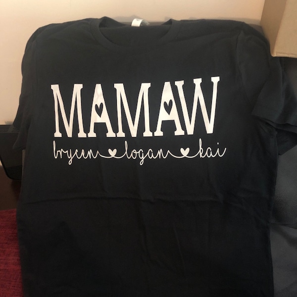 Mamaw Shirt With Grandkids Names, Custom Mamaw Shirt, Gift for Mamaw ...