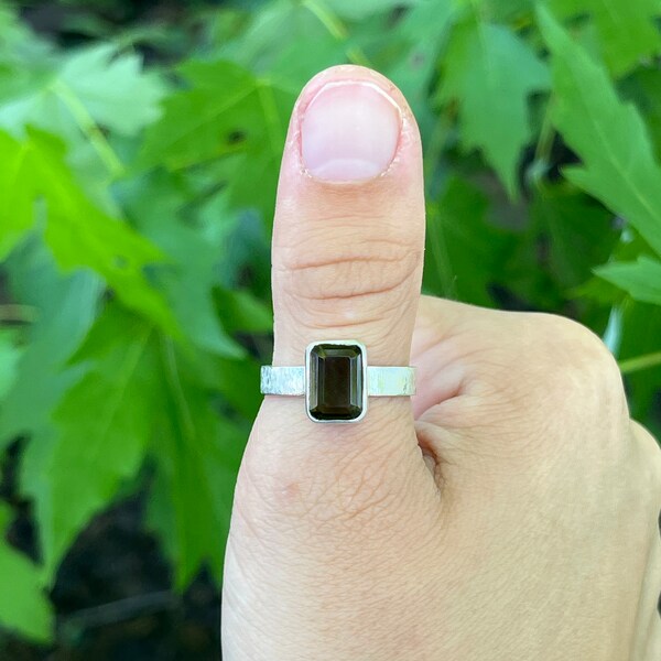 Moldavite Ring,925 Solid Sterling Silver Ring, Raw Stone Moldavite ...