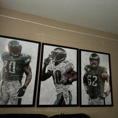 Saquon Barkley Hurdle v2 New York Poster, Canvas, Football Print ...