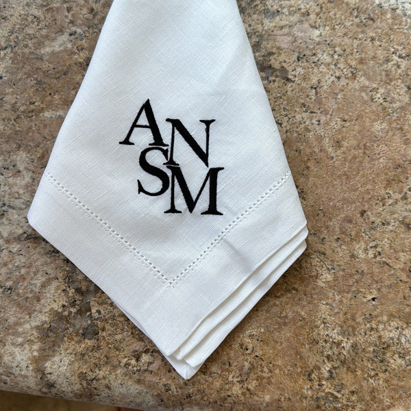 Monogrammed Wedding Napkin, Custom Linen Napkin, Personalized Linen ...
