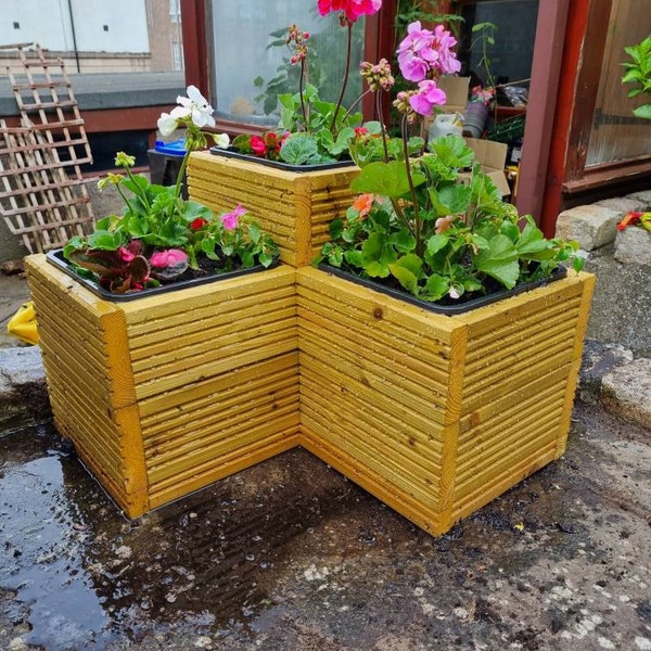 Handmade Wooden Rocking Bench Planter - Etsy