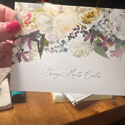 Personalized Note Card Set QUEEN ANNES LACE Nature Stationery Flower ...