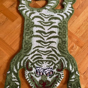 Green Hand Tufted Rug Woolen Handmade Area Rug and Carpets for - Etsy