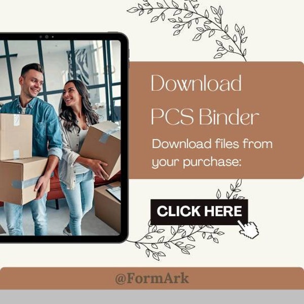PCS Binder Printable, PCS Checklist, Military Move Planner, Military ...