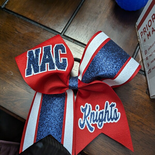 Custom Stripes and Tails Cheer Cheerleading Bow - Etsy