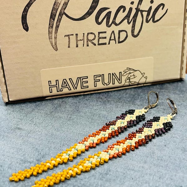 ORIGINS Beaded Fringe Hoop Earring Kit, DIY Seed Bead Adult Kit - Etsy