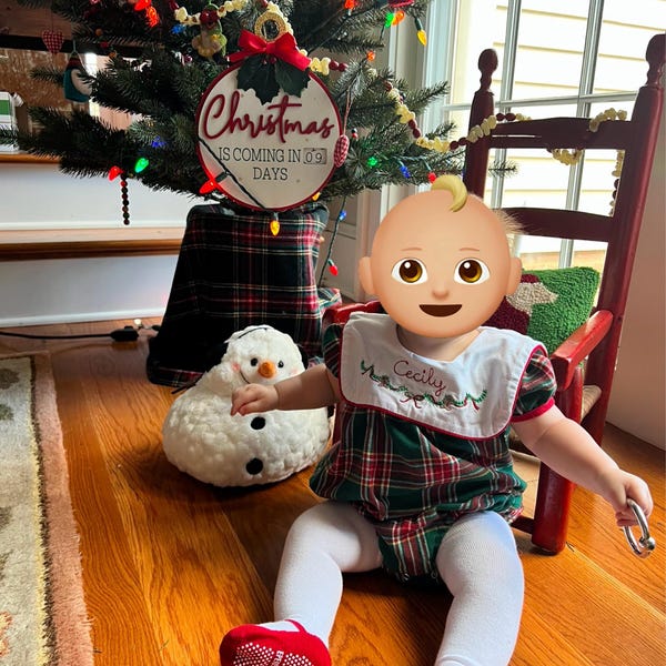 Baby Girl Monogrammed Bishop Bubble, Short Sleeve Green Bubble, Tartan ...