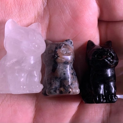 1.2 Inches Mix Quartz Mini Cute Cat,quartz Crystal Cat,home Decoration ...
