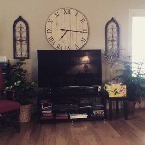 Large Wall Clock off White Above Fireplace Decor Farmhouse Living ...