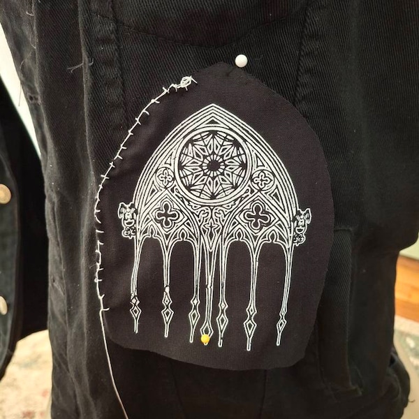 Gothic Arched Stained Glass Window Screenprinted Cloth Patch - Etsy