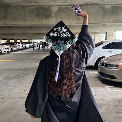 Custom eucalyptus Greenery Graduation Cap Topper, SLP Graduation Cap ...