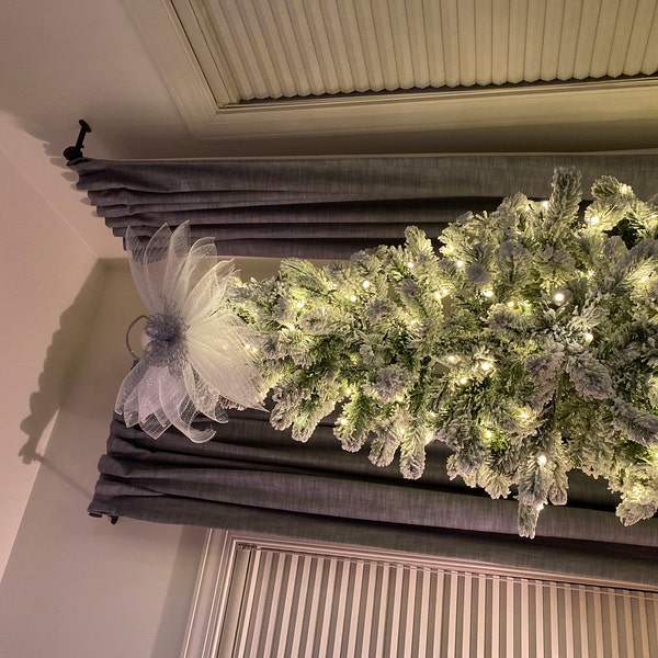 Deco Mesh Angel Tree Topper Ornament Silver Wreath Elegant Wreath ...