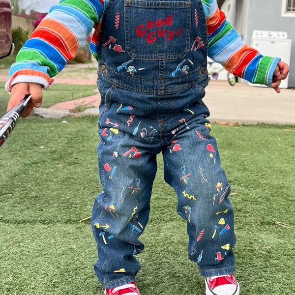 Awesome Dog Chucky Costume Overalls Striped Tshirt Halloween - Etsy