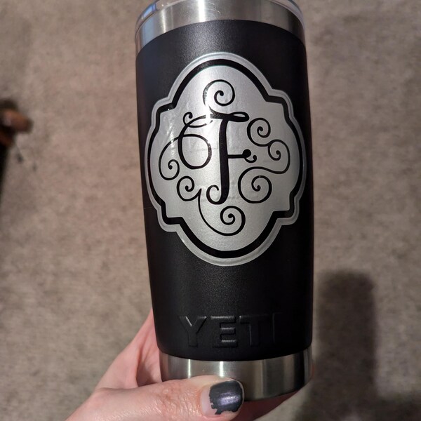 YETI Monogram Decal, YETI Decal for Women, Scroll Monogram for Yeti ...