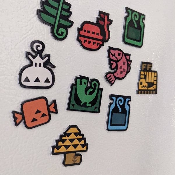 Monster Hunter - Custom Made Items Icon Magnet Sticker Fridge Laptop ...