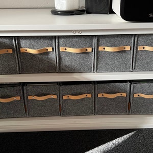 CD Box With Leather Handle, Felt Basket, CD Storage, Minimalist ...