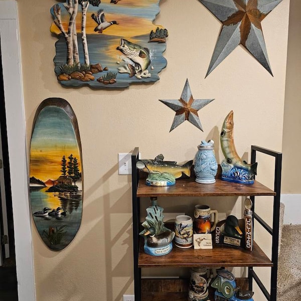 Loon Family Wood Wall Art, Loon Family Wood Art, Loon Family Intarsia ...