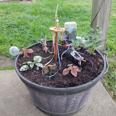 Maypole for Fairy Gardens, Natural Wooden Bubble Wand, Woodland Fairy ...