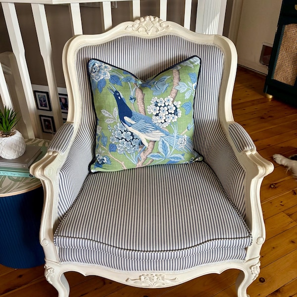 G.P & J Baker Hydrangea Bird Emerald Blue Double Sided Cushion Cover ...