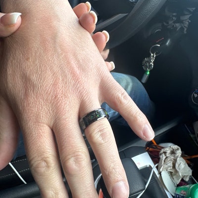 Titanium Meteorite Ring, Mens Meteorite Ring With 24K Gold Bee Themed ...