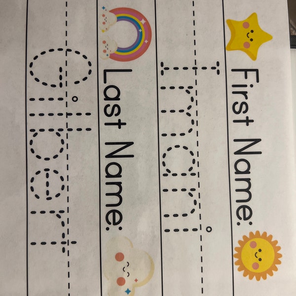 Custom Name Tracing Sheet Handwriting Practice Personalized Name Trace ...