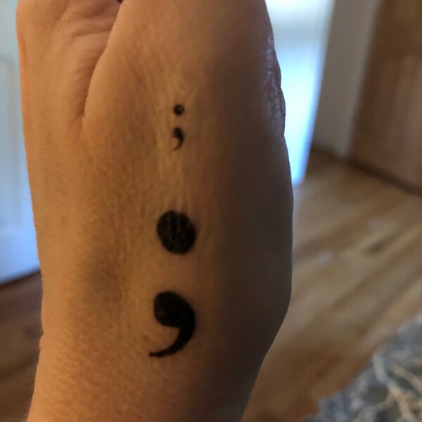 20 Semicolon Temporary Tattoo Tiny / Fake Tattoos / Set of 20 - Etsy