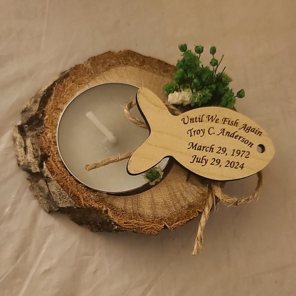 Bulk Funeral Favors Personalized Wood Keychain Fishing Celebration of ...