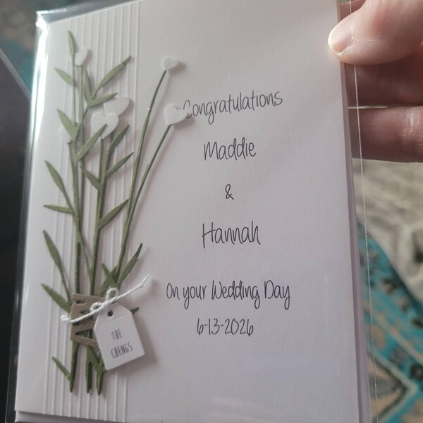 Personalized Floral Wedding Card, 3D Anniversary Engagement Card - Etsy