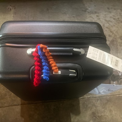 Crochet Luggage Identifier Hyperbolic Curlicue Fringe Bag Tag Spiral ...