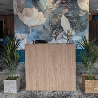 Teal Abstract Wallpaper With Colorful Flowers| Wall Decor | Home ...