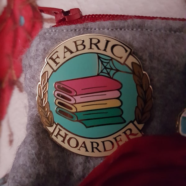 Fabric Hoarder Enamel Pin Badge of Honor Award // Textile, Sewing - Etsy