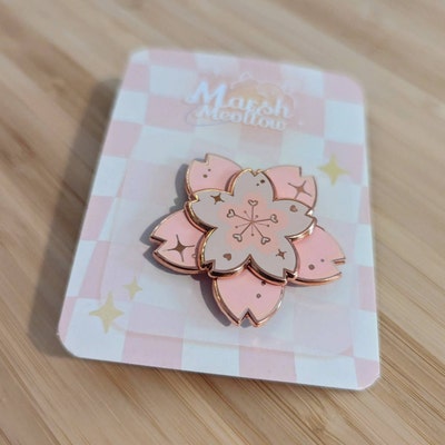 Sakura Spinning Hard Enamel Pin Cherry Blossom Kawaii Pins Stress Relief Unique Gift Idea Rose ...