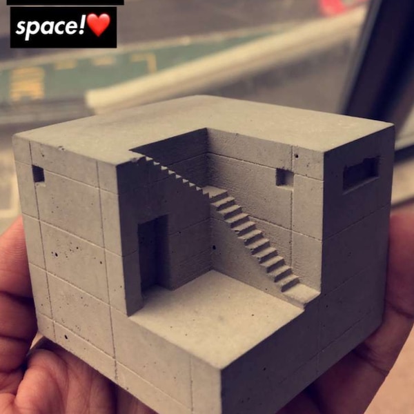Spaces Set of Nine | Concrete Architecture Model Concrete Brutalist ...