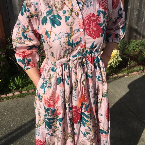 Multi Color Floral Dresses, Handmade Dresses, Cotton Dress, Long ...