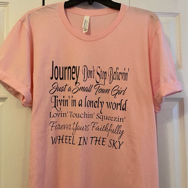 Journey Song Shirts Journey Band Shirt Steve Perry Shirt Music Inspired ...