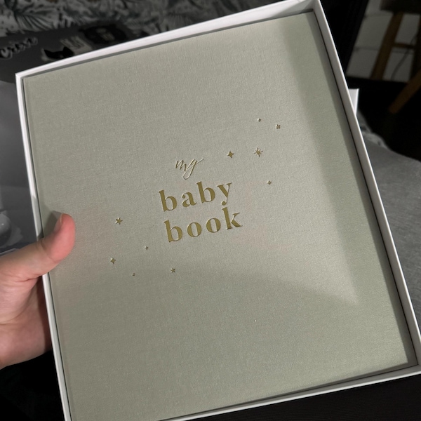 My Baby Book, Baby Memory Book - Grey - Keepsake Memory Book, Folder ...
