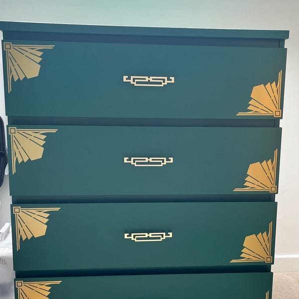 Art Deco Corner Fan 2 Corner Decoration Wall Stickers 135mm 25-24 - Etsy