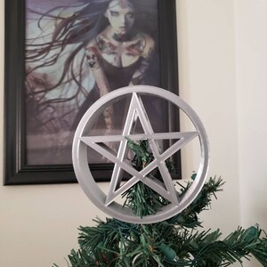 Pentagram Tree Topper Pentacle Reversible Gothic Holiday - Etsy