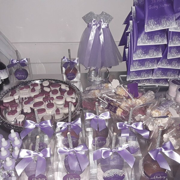 Purple Baby Shower Centerpiece, Baby Girl Decor, Lavender Baby Shower ...