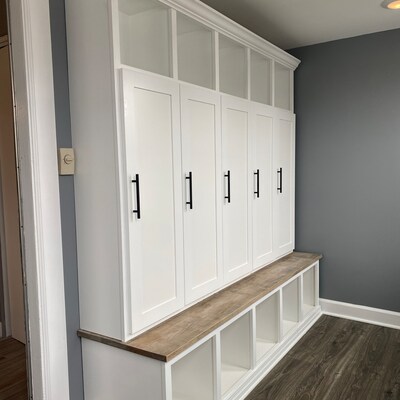 The Holly Hall Tree Mudroom Organization Entryway Coat Rack Lockers ...