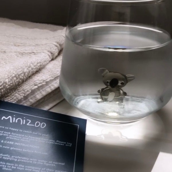 Koala Glass Animal/figurine Inside Drinking Glass, Koala Glass, Koala ...