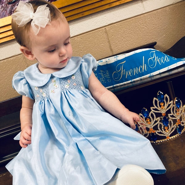 NEW Boutique Design Hand Embroidered Smocked Dress Children Baby Girl ...