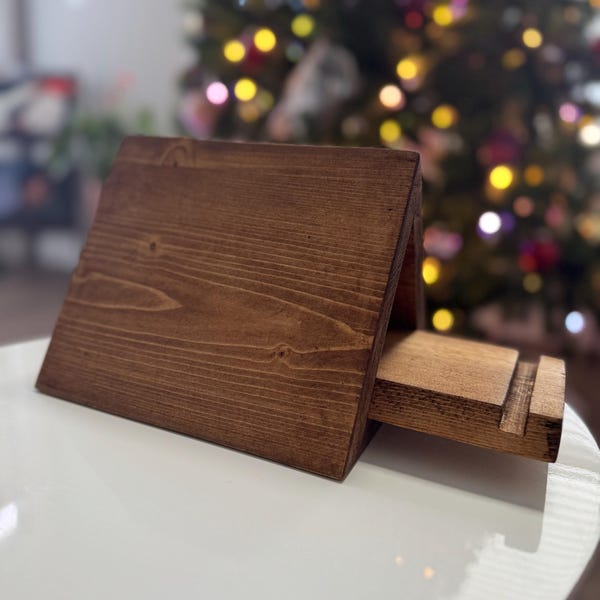 WOODEN Triangle BOOKREST | Book ORGANISER | Rustic Bedside Table Phone ...