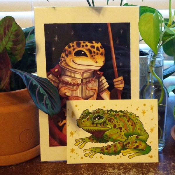 Leopard Gecko Knight Art Print - Gecko Art Prints - Watercolor Painting ...