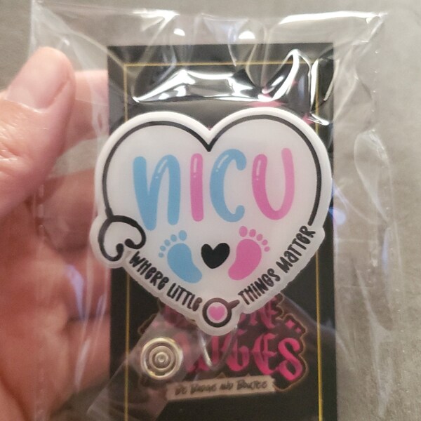 Nicu Nurse Badge Reel, Nicu Baby Badge Clip, Badge Holder, Retractable ...