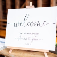 Heart, Swashes, Wedding Welcome Sign, Welcome Poster, Wedding Print ...