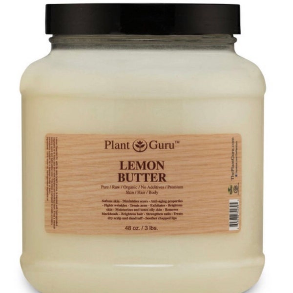 Lemon Body Butter 100% Pure Raw Fresh Natural Cold Pressed. Skin, Hair ...