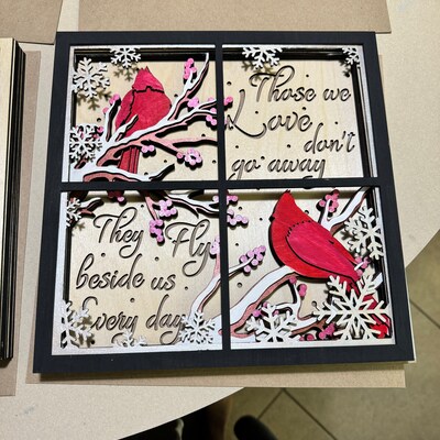 Cardinals Outside Window Shadow Box SVG / Memorial (Download Now) - Etsy