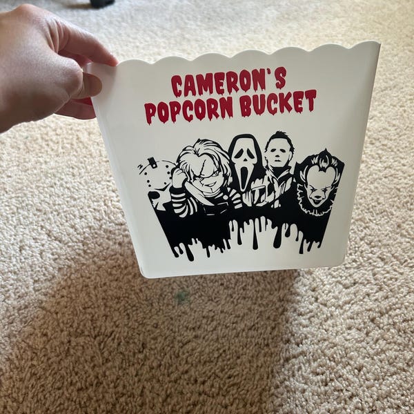 Personalized Popcorn Bucket | Movie Night Gift | Custom Popcorn Bowl ...